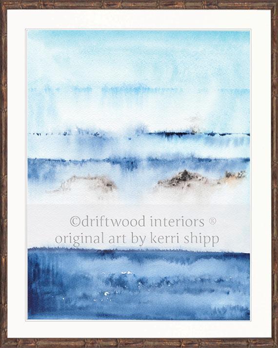 Designer Boys Art | Coastal Calm II | Blue Abstract Wall Art Print
